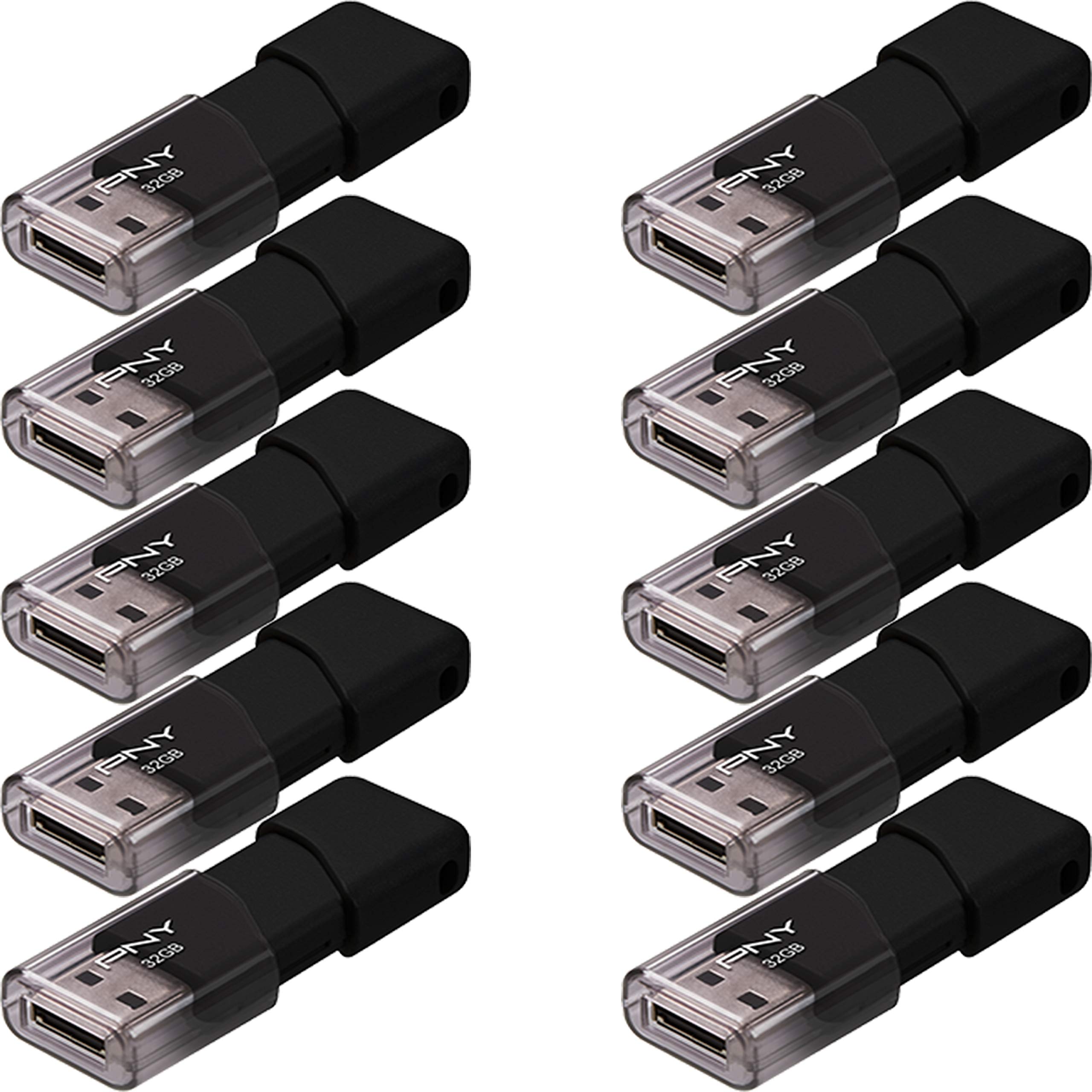 PNY P-FD32GX10ATT03-MP 32GB AttachĂŠ 3 USB 2.0 Flash Drive,Black (Pack of 10)