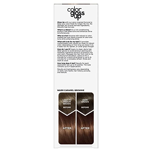 Clairol Color Gloss Up Temporary Hair Dye, Warm Caramel Brownie Hair Color, Pack of 1