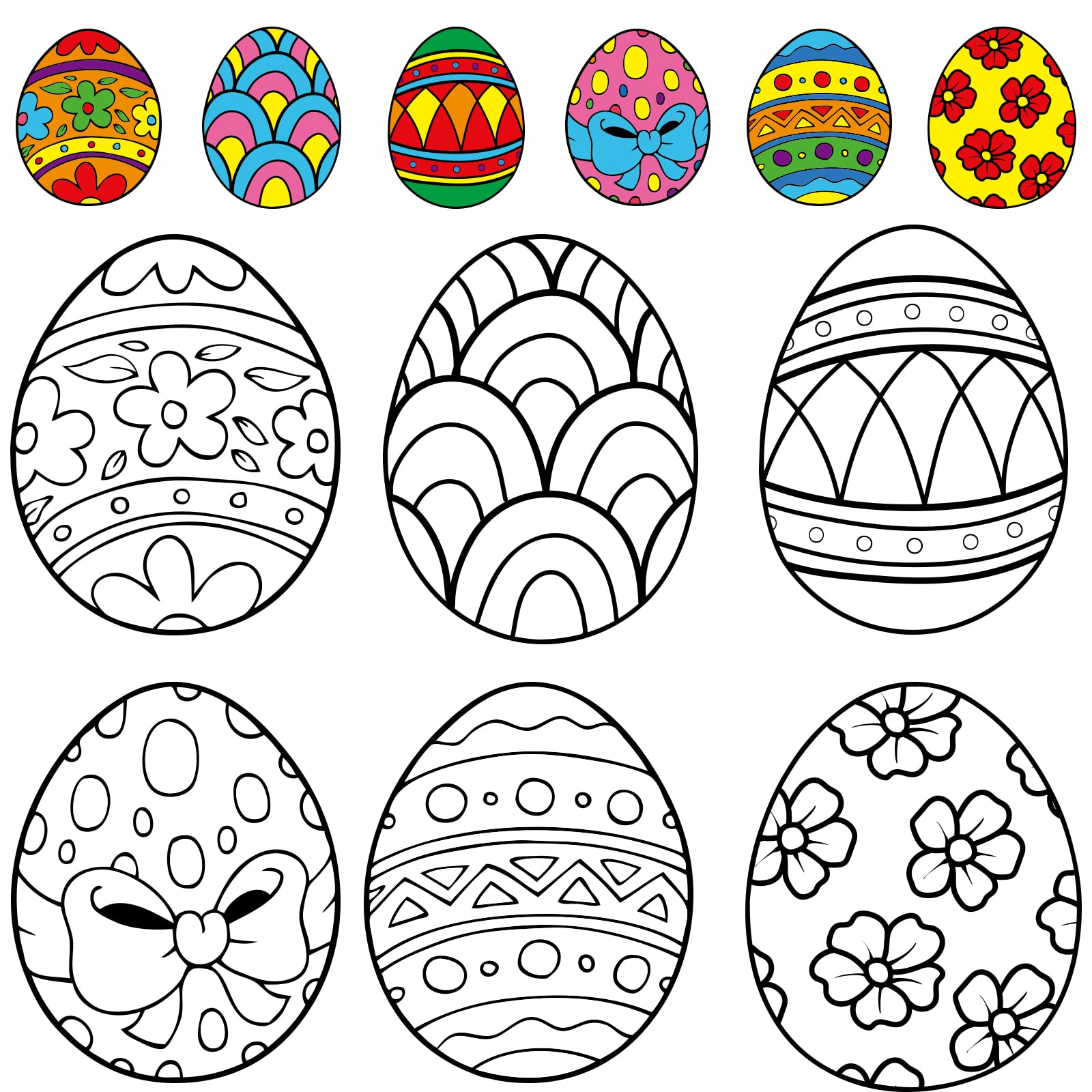 chiazllta 30 Pcs Color Your Own Easter Eggs Favors DIY Coloring Craft Kit Easter Egg Kit for Kids Classroom Family Parenting Activity Decoration Classroom Home Game