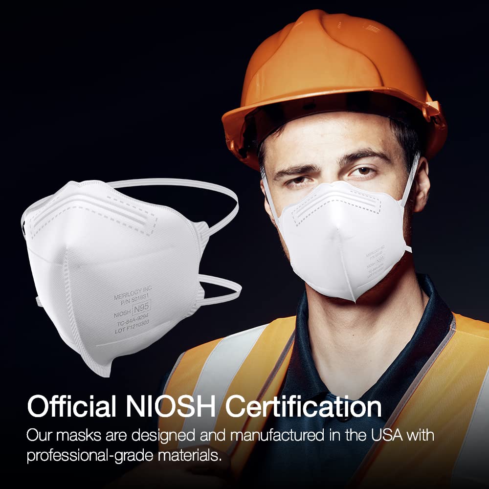 N95 Mask Respirator [ Made in USA ] NIOSH Certified N95 Particulate Respirators Face Mask (Pack of 30)