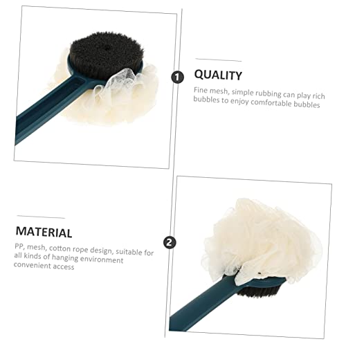 Beavorty Bath Ball Bath Brush Bath Cleaner Brush Bath Scrubber Bath Loofah Body Exfoliating Brush Back Scrubber for Shower Bath Body Brush Bathroom Brush Two-in-one Scrub Bath Tool Back Pad