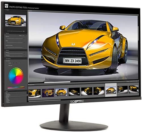 Sceptre 22" Frameless Ultra Thin 1080P LED Monitor Up to 75Hz HDMI VGA Speakers, Freesync Compatible Machine Black 2020 (E225W-1920RS)