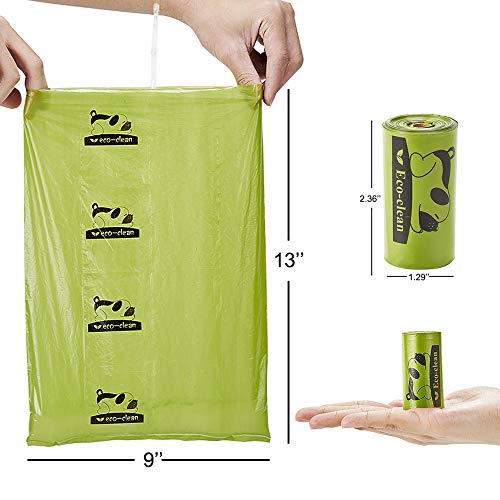 ECO-CLEAN Poop Bags Biodegradable, 16 Rolls/240 Bags, Dog Waste Bags, Unscented, Leak-Proof, Easy Tear- Off
