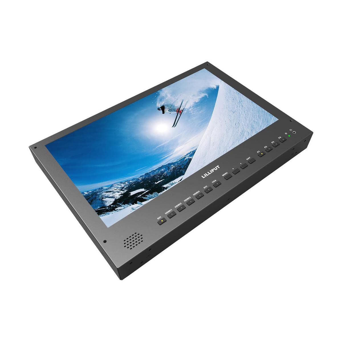 LILLIPUT BM150-4KS 15.6" 6U Carry-on/Rackable V Mount 3840x2160 4x4K HDMI 3G-SDI in&Out Broadcast LED Director Monitor with HDR, 3D-LUT, Color Space & Peaking Functions (with V Mount)