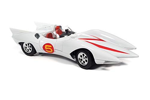 Auto World Speed Racer Mach 5 with Chim Chim and Speed Racer Figures. , Speed Racer AWSS124-1/18 Scale Diecast Model Toy Car