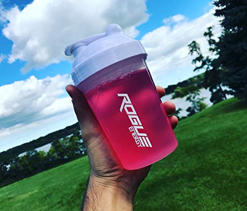 Rogue Energy Shaker Bottle | 16-Ounce, 500ml, BPA Free, Dishwasher Safe, Clear and White (Showcase Edition)