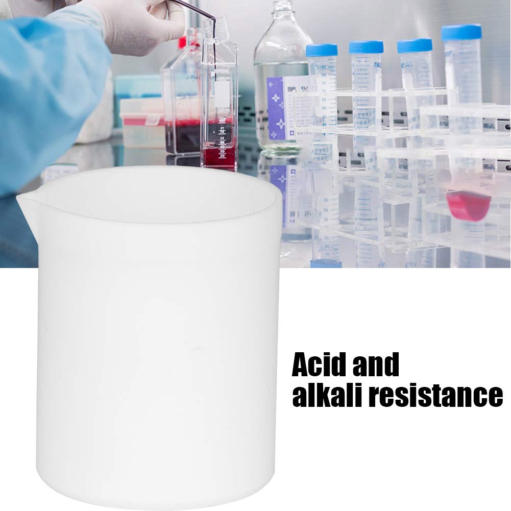 Beaker, PTFE Beaker Acid and Alkali Resistant PTFE Beakers High Lubrication White Measuring Cup for Lab(50ml)