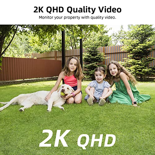 AOSU 2K Security Cameras Wireless Outdoor, Battery Powered for Home Security Cameras with PIR Human Motion Detection, Full-Color Night Vision, Spotlight & Siren, 2-Way Audio, 2.4GHz WiFi, Waterproof