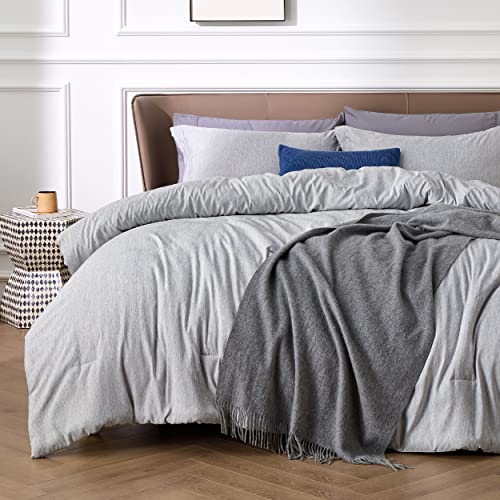 Bedsure White Quilt Queen Size and Queen Comforter Set Grey, Soft Quilt Bedding Set for All Seasons