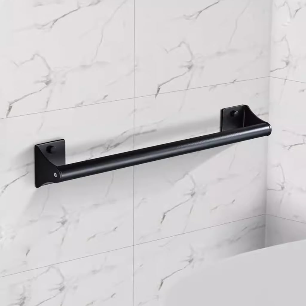Space Aluminum Grab Bars Heavy Duty Shower Handle Bathroom Balance Bars Grab Bar Hand Rail Support Assist Bath Handles for Handicap Elderly Injury (Color : Black, Size : 40cm)