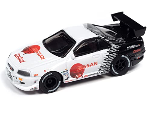Auto World Xtraction Import Heat 1999 Nissan Skyline GTR (White/Black) HO Scale Slot Car