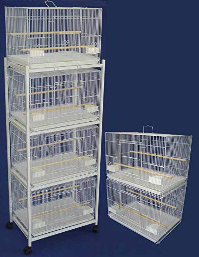 Brand New Lot of Six Aviary Breeding Bird Cage 24x16x16 W/divider W/stand, White