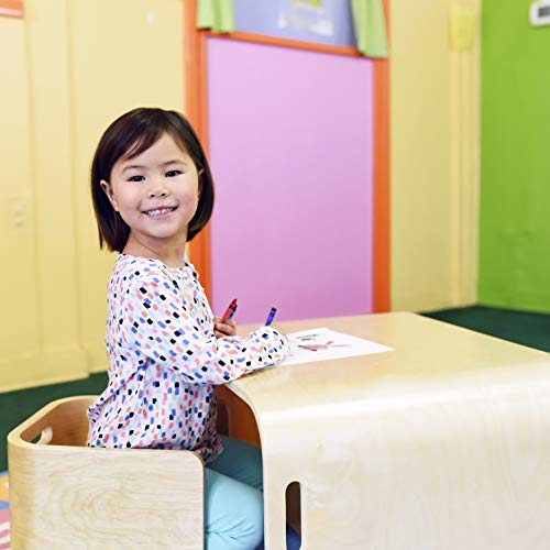 ECR4Kids Bentwood Multipurpose Table and Chair Set, Kids Furniture, Natural, 3-Piece