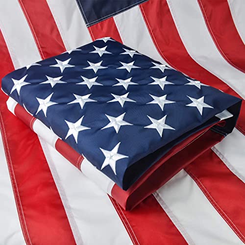 American Flag 2.5x4 Ft, US Flag/USA Flag with Oxford Nylon Material, Vivid Color, Sewn Stripes, Brass Grommets, Embroidered Stars, Perfect for Indoor/Outdoor Use