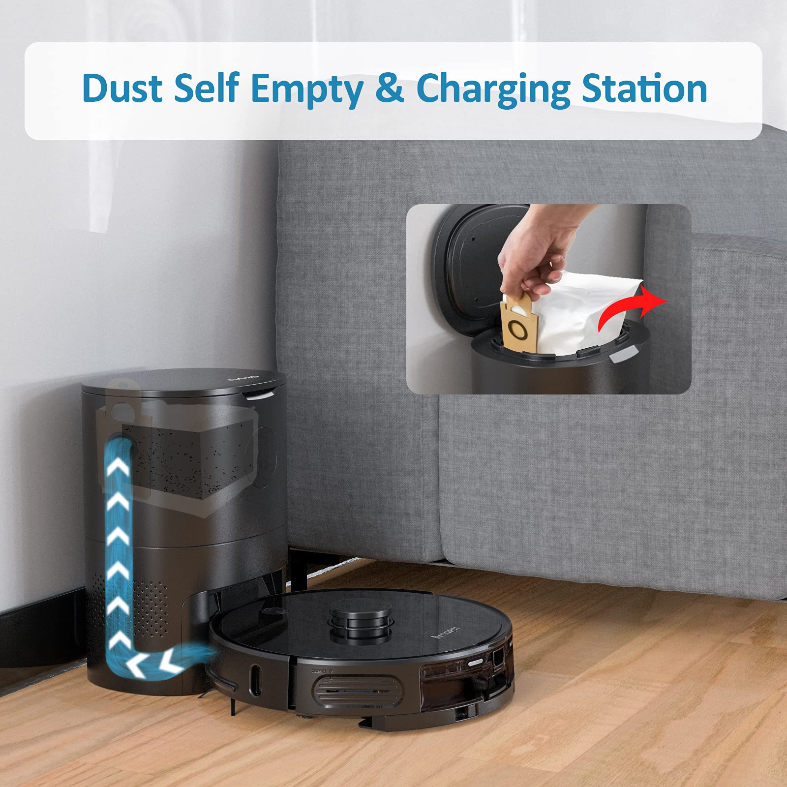 Arnagar Robot Vacuum, 2022 Newest Robot Vacuum and Mop Combo, Strong Suction, 220 Mins Runtime, Compatible with Alexa, Ideal for Pet Hair (S8-pro)