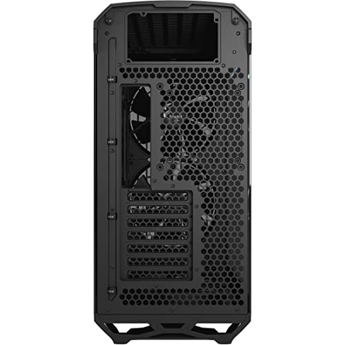 Fractal Design Torrent Black - Dark Tint Tempered Glass Side Panel - Open Grille for Maximum air Intake - Two 180mm PWM and Three 140mm Fans Included - Type C - ATX Airflow Mid Tower PC Gaming Case