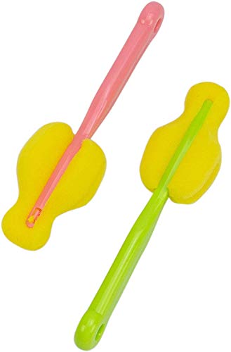 AUEAR, Milk Bottle Nipple Brushes Pacifier Sponge Cleaning Small Brush Cleaner Set for Bottles and Accessories (8 Pcs)