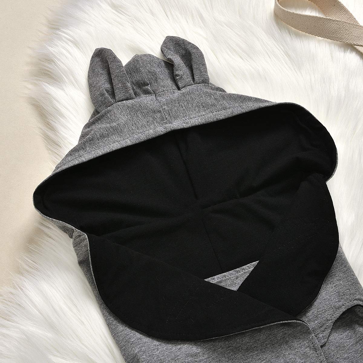 puseky Baby Cute Bat Sleeping Bag Newborn Hooded Swaddle Blanket Sack Crib Wrap for Boys and Girls Dark Gray