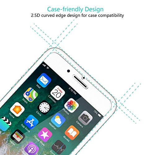 iPhone 8/7 Plus Screen Protector Glass, eTECH [3 Pack] Tempered Glass Screen Protector for Apple iPhone 8 Plus, iPhone 7 Plus [5.5"inch] 2017 2016 – Bubble Free, Case Friendly, HD Crystal Clear