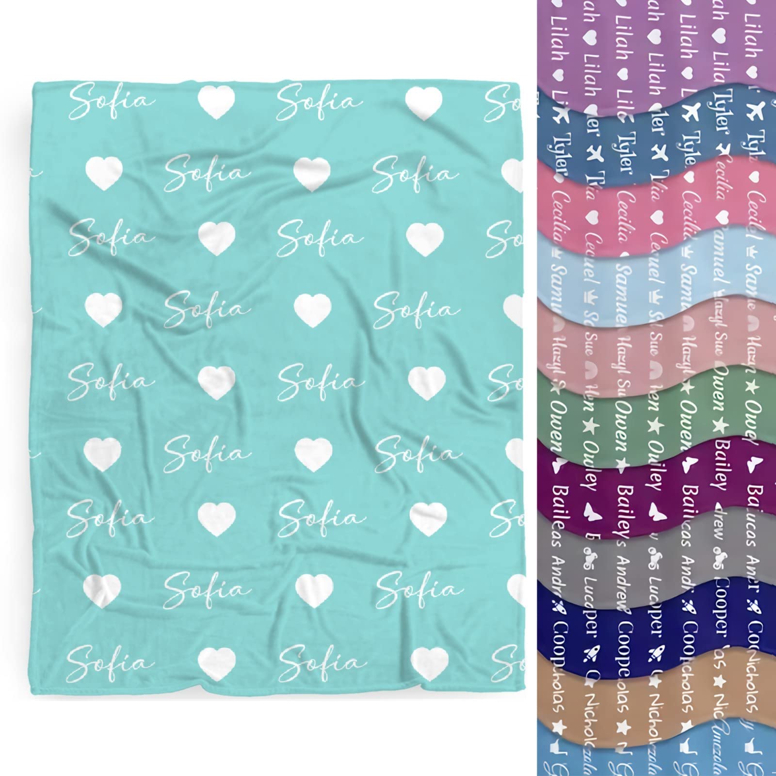 Personalized Name Blanket for Teens, Custom Name Blanket for Boys Girls, Super Soft Personalized Gifts Name Throw Blanket for Birthday Memorial Day Valentines Day Customized Gift Travel 50x60In