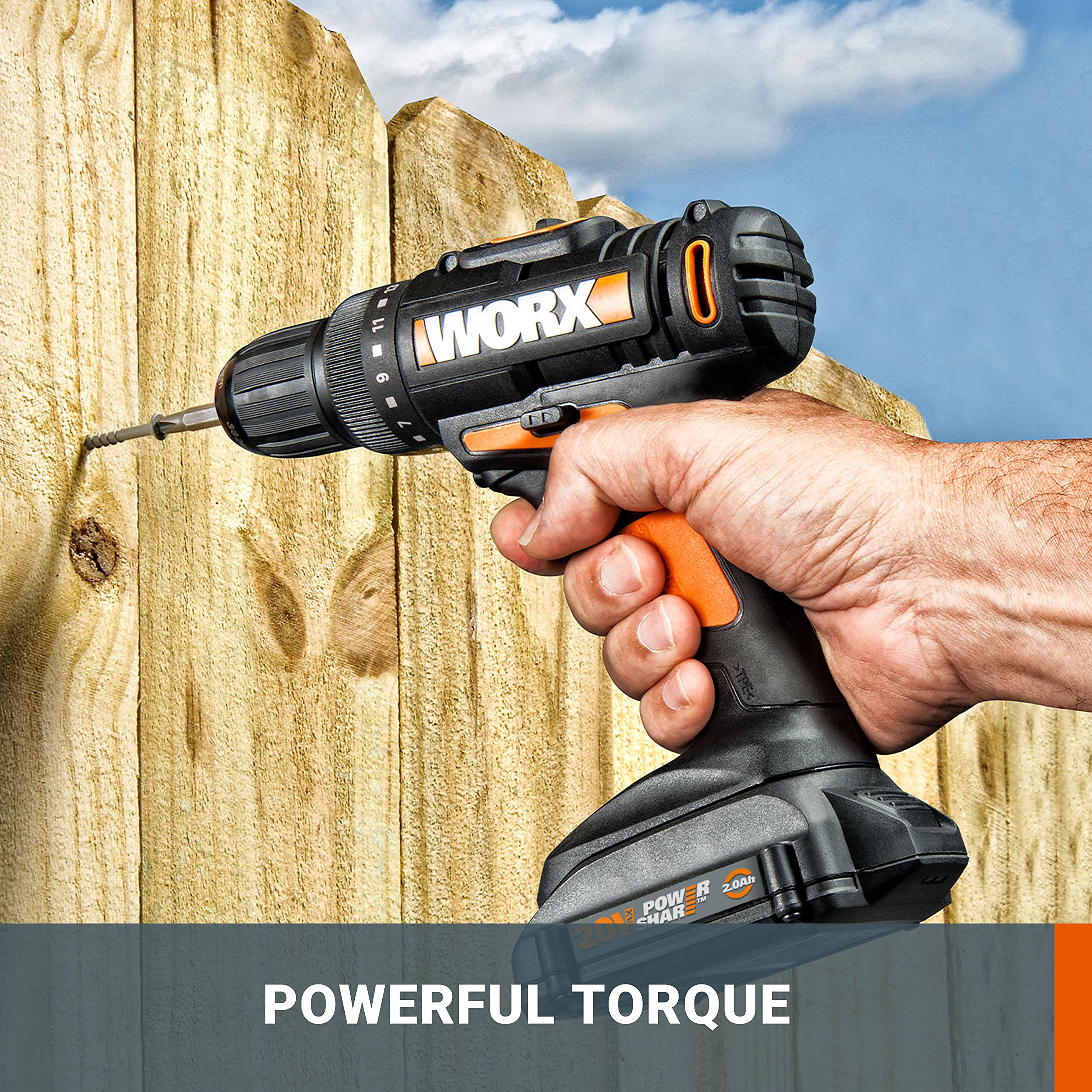 WORX 20V Cordless Drill Driver,Impact Driver and Reciprocating Saw,WX911L Power Tool Combo Kit ,2 * 2.0Ah Batteries & Charger Included