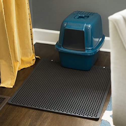 iPrimio Jumbo Cat Kitty Litter Box Trapper Mat 29x27 inches Mat Rug Traps and Catches Litter Through Large Holes, Multi-Layer Bottom Repels Urine, Perfect for Messy Cats