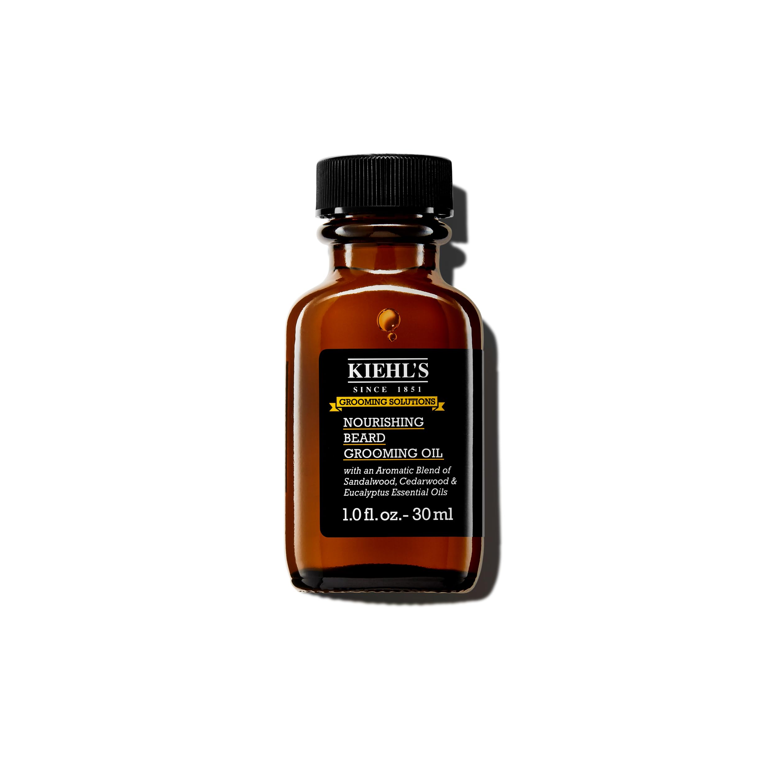 Kiehl's Grooming Solutions Nourishing Beard Grooming Oil, Lightweight Men's Beard Oil, with Essential Oils & Pracaxi Oil, Non-Greasy Feel, for All Skin Types, Paraben-free, 1 fl oz