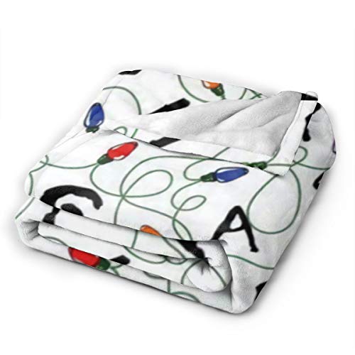 Throw Blanket, Luxury Cozy Fleece Blanket, Warm Super Soft Comfort Caring 60" x 80", Stranger Letter Things White