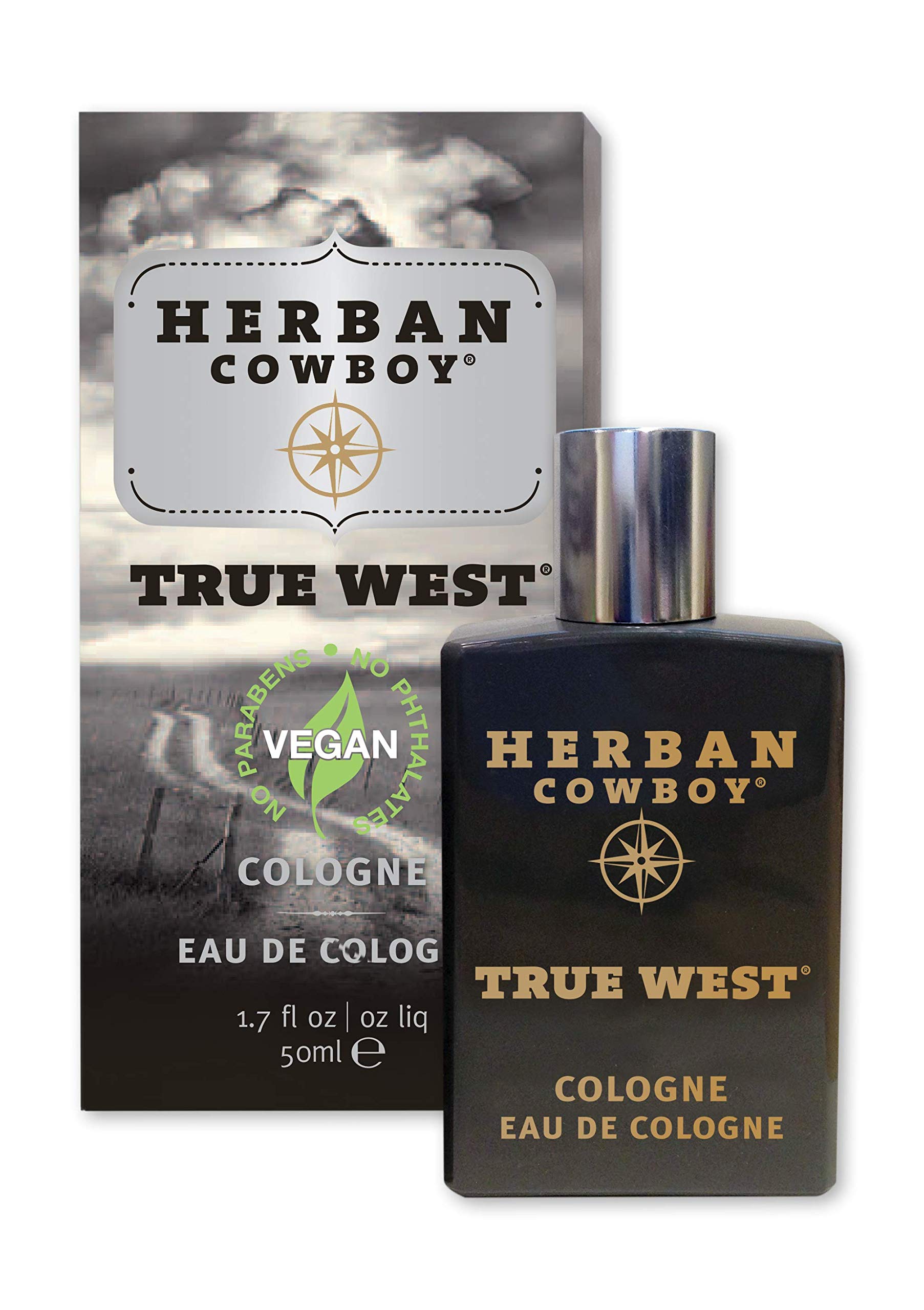 Herban Cowboy Cologne | Men’s Cologne | No Parabens, No Phthalates & Certified Vegan, 1.7 Ounce (True West)