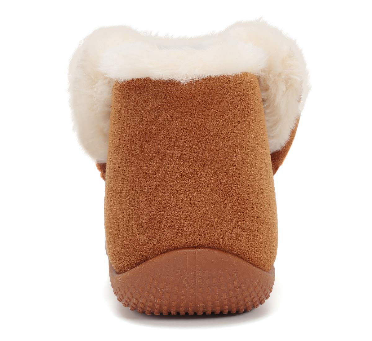 KEESKY Boy Toddler Boots Brown Fur Lined Warm Winter Shoes Size 7 M Toddler