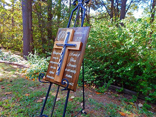 A cord of Three Strands, Wood Cross, Braids Sign, Rustic Wedding Ideas, Wall Decor 20 T X 14 W