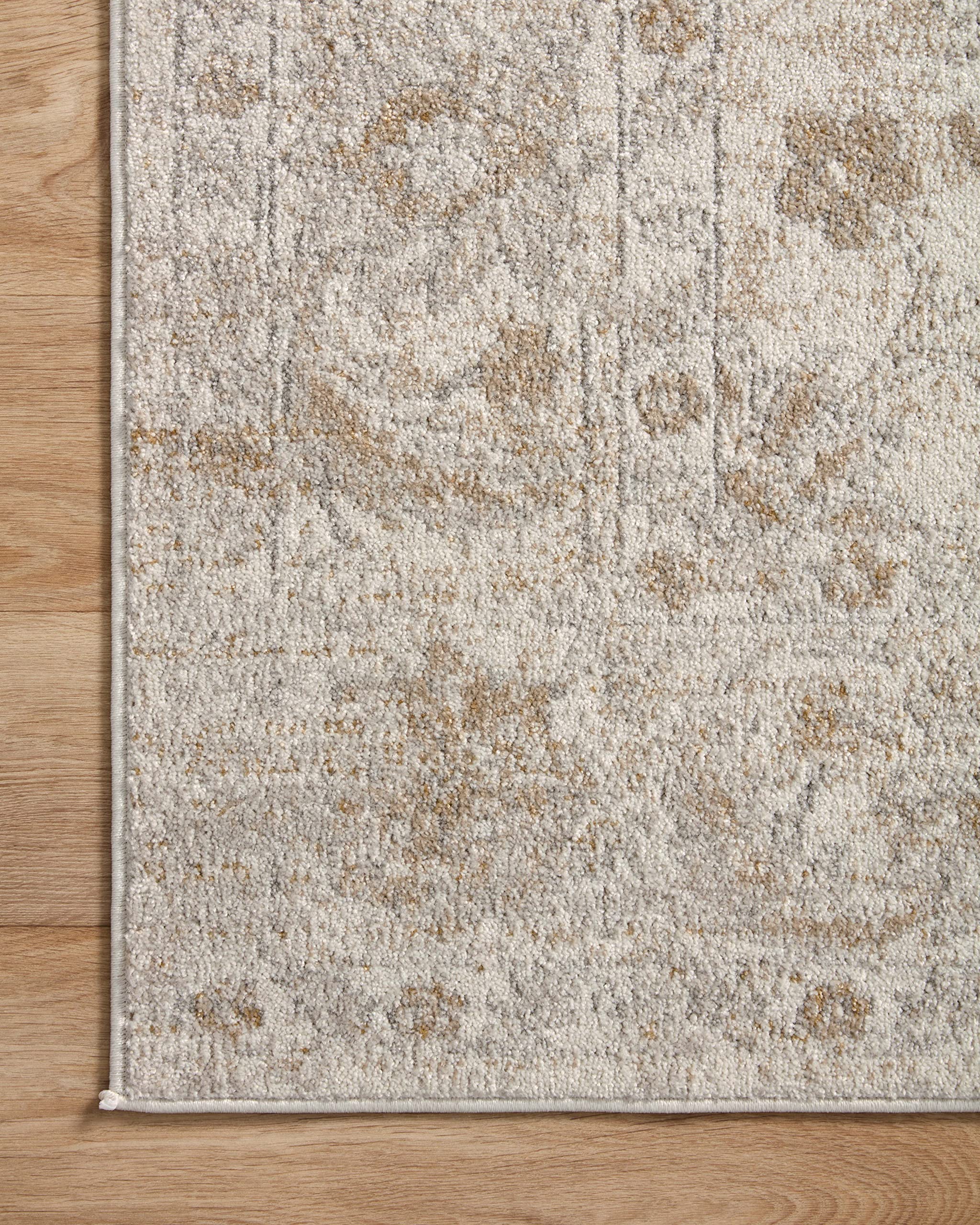 Loloi Odette Collection 6'-7" x 9'-6" Area Rug in Ivory/Beige - Designer Long Runner Rug, Neutral Runner Rug for Hallways & Entryways, High-Traffic Area Rug