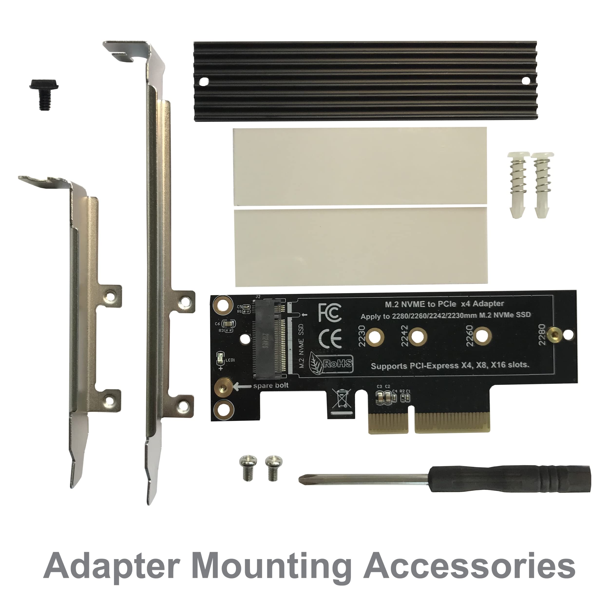 Bejavr M.2 NVME to PCIe 3.0/4.0 x4 Adapter, NVME/AHCI SSD to PCIe Expansion Card with Aluminum Heatsink Solution, Supports PCI-Express X4 X8 X16 Slots