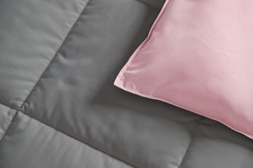 Royal Hotel Bedding Reversible Baby Blanket, Kids Blankets, Hypoallergenic Down Alternative Medium Warmth, 30 by 40 Inches, Set of 2, Charcoal - Blush
