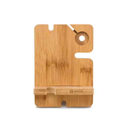 JACKCUBE Design Bamboo Charger Dock Stand Multi Device Charging Station Organizer Holder for Smartphone Cellphone Mobile Phone β :MK243A