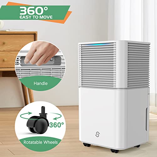 HUMILABS 1500 Sq. Ft Dehumidifiers for Home and Basements,22 Pints Dehumidifiers for Large Room with Auto or Manual Drainage,0.528 Gallon Water Tank,24 Hours Timer,Dry Clothes Mode