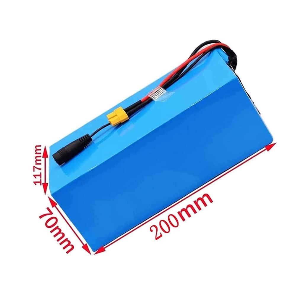 36V 18Ah 10S6P Li-ion E-Bicycle Battery Lithium Ion Waterproof Battery Pack Fits for 100W-700W Electric Bikes Motor Kits W/ 42V 2A Charger E-Bike Lithium Battery