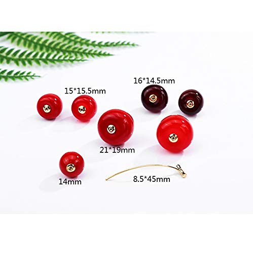 4 Pairs 3D Lifelike Red Cherry Dangle Drop Earrings Creative Assorted Cute Fruits Earring Charm Sweet Jewelry Set for Women (Red+WineRed)