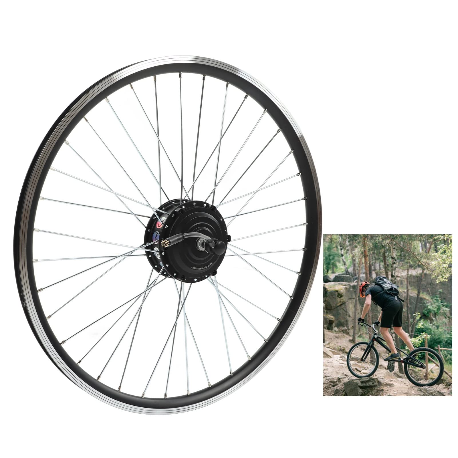 36V 250W 26 Inch Electric Bicycle Rear Wheel Conversion Kit,Electric Bike Conversion Kit for Electric Bike E-Bike Modification Accessories