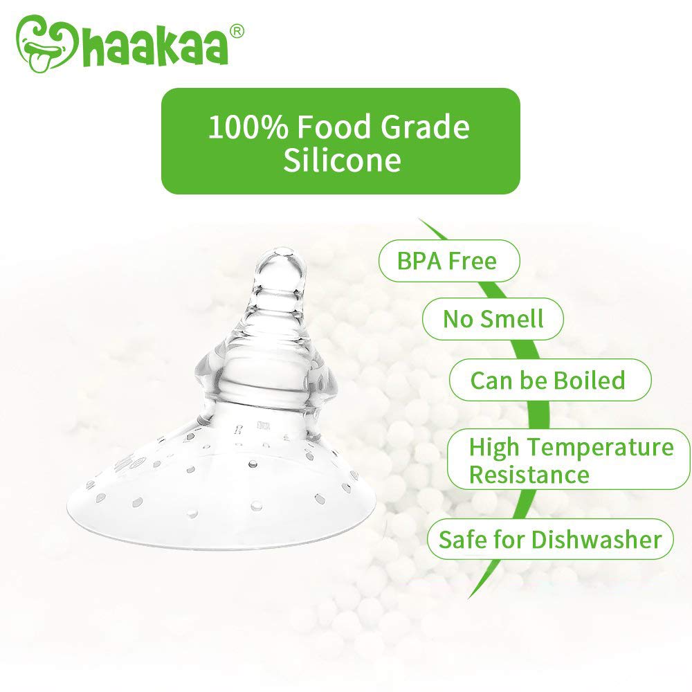 haakaa Nipple Shield Breastfeeding with Carry Case Using for Protects Sore Cracked Nipples Flat Inverted and Latch On Difficulties to Help Mums Continue Breastfeeding,1 pc (Round Shape)