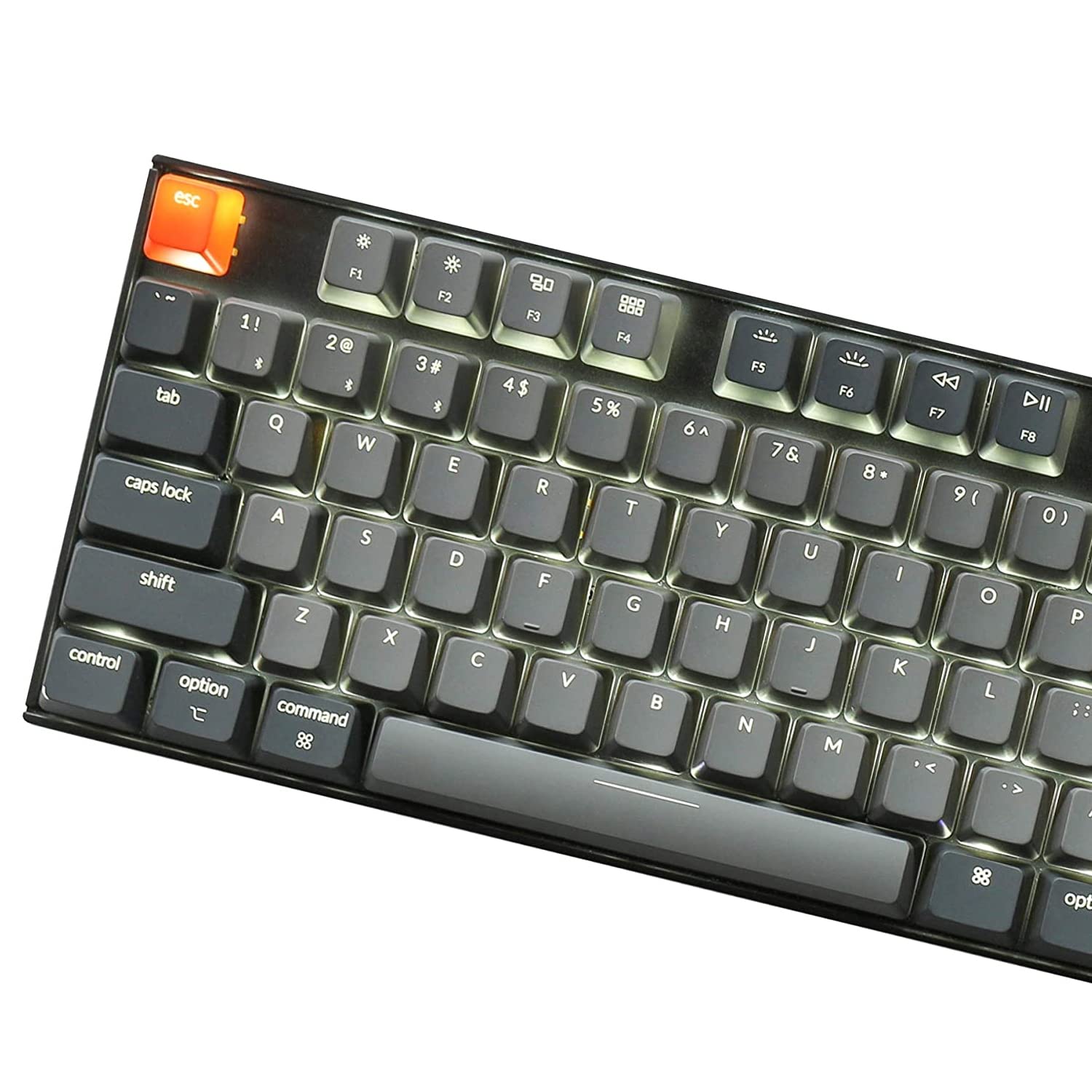 Keychron K8 80% Layout Bluetooth Wireless Mechanical Keyboard, Tenkeyless 87 Keys/USB C/White Backlit/Gateron G Pro Red Switch/N-Key Rollover, TKL Gaming Keyboard for Mac Windows