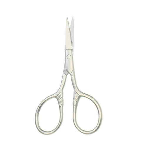 Yutoner Men Beard Scissors Stainless Steel Mustache Trimming Shear Kit Mustache Beard Scissors for Facial Body (Blue)