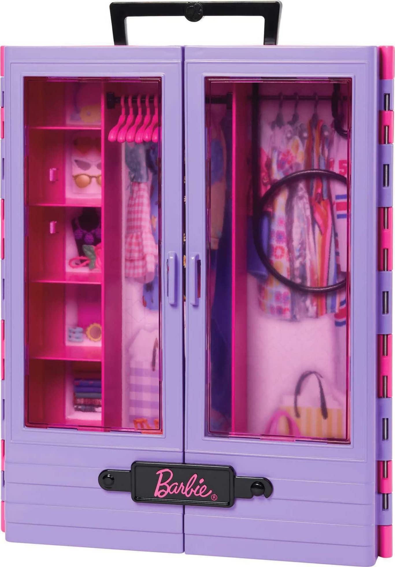 Barbie Fashionistas Playset, Ultimate Closet with 6 Hangers and Multiple Storage Spaces Plus Fold-Out Clothing Rack