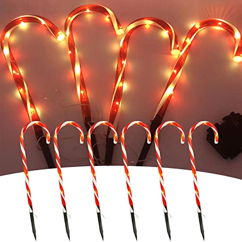 Christmas Candy Cane Lights,5pcs Solar Christmas Candy Cane Light, Outdoor Waterproof Christmas Day Light, LED Home Garden Passage Courtyard Lawn Decoration Light