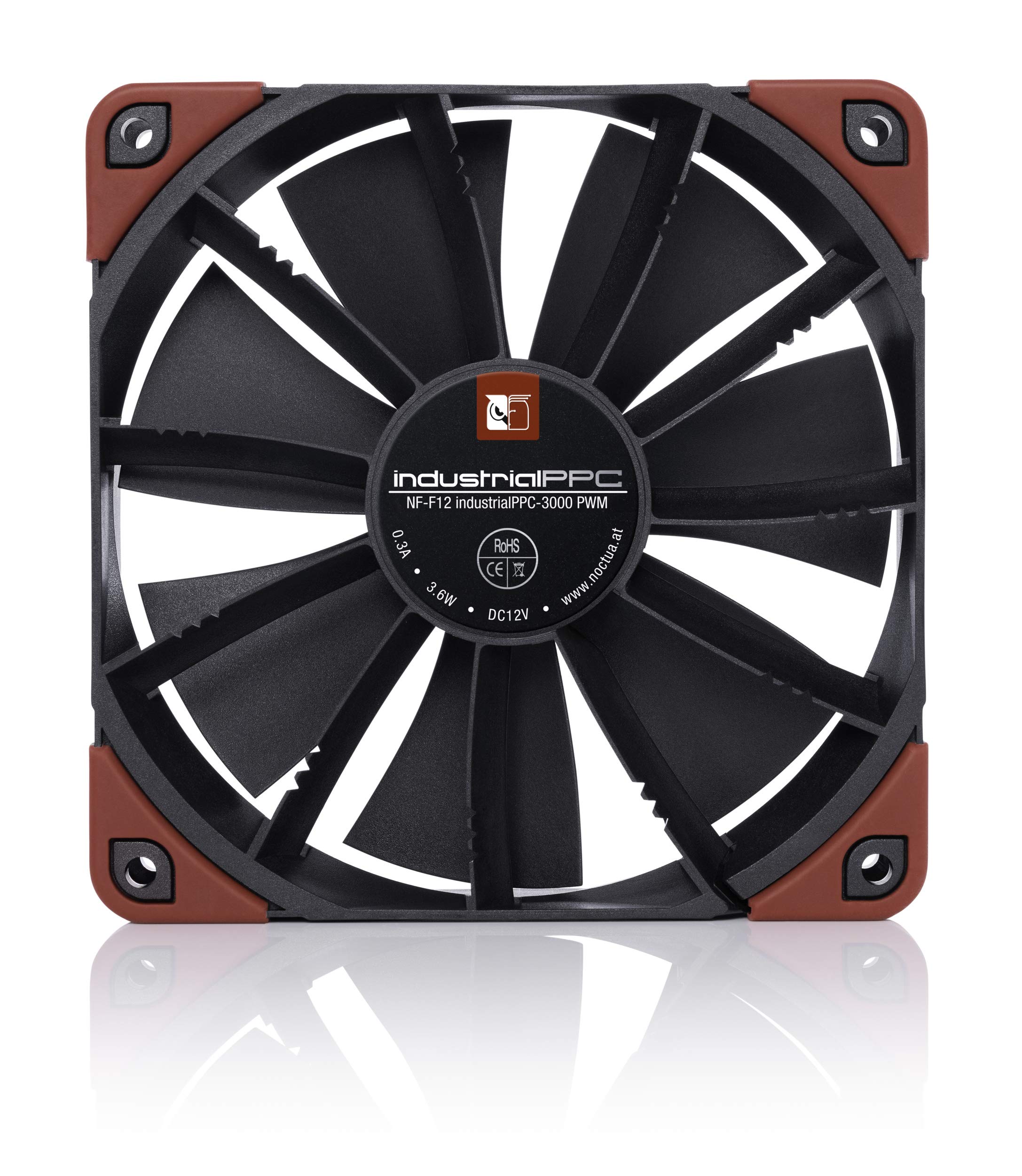Noctua NF-F12 iPPC 3000 PWM, Heavy Duty Cooling Fan, 4-Pin, 3000 RPM (120mm, Black)