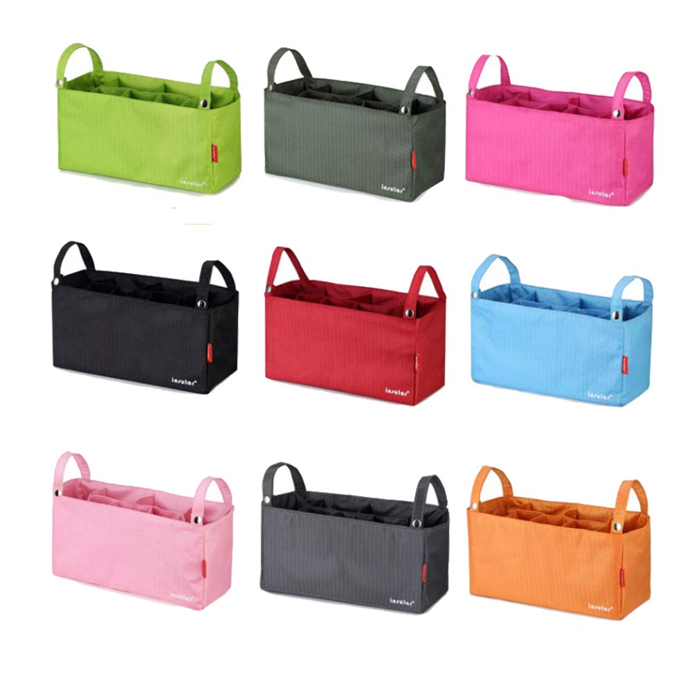 LTDH Stroller Organizer Bag Waterproof Insert Bag Universal Stroller Storage Bag For Baby Accessory Organizer With 7 Partition (Armygreen)