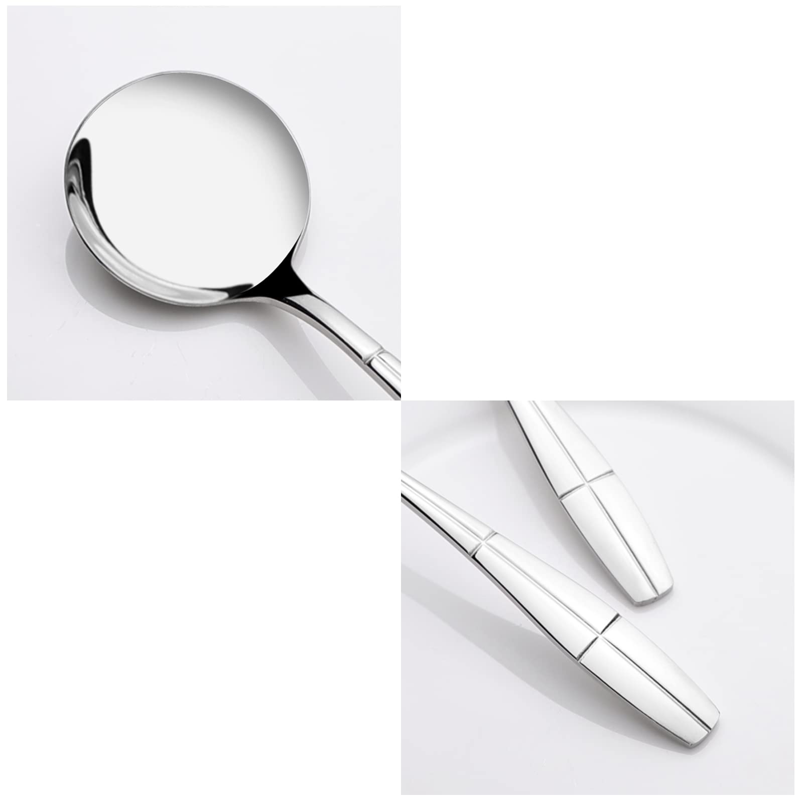 Begale 16-Piece Round Soup Spoon, Stainless Steel Bouillon Spoons