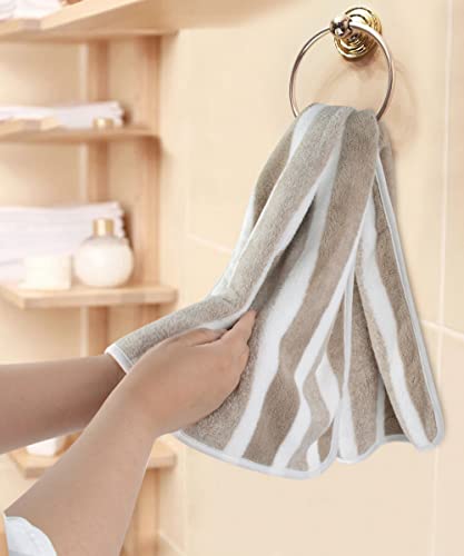KinHwa Microfiber Hand Towels for Bathroom Soft and Absorbent Face Towels Brown Bathroom Hand Towels for SPA Hair Bath 16inchx30inch 2 Pack