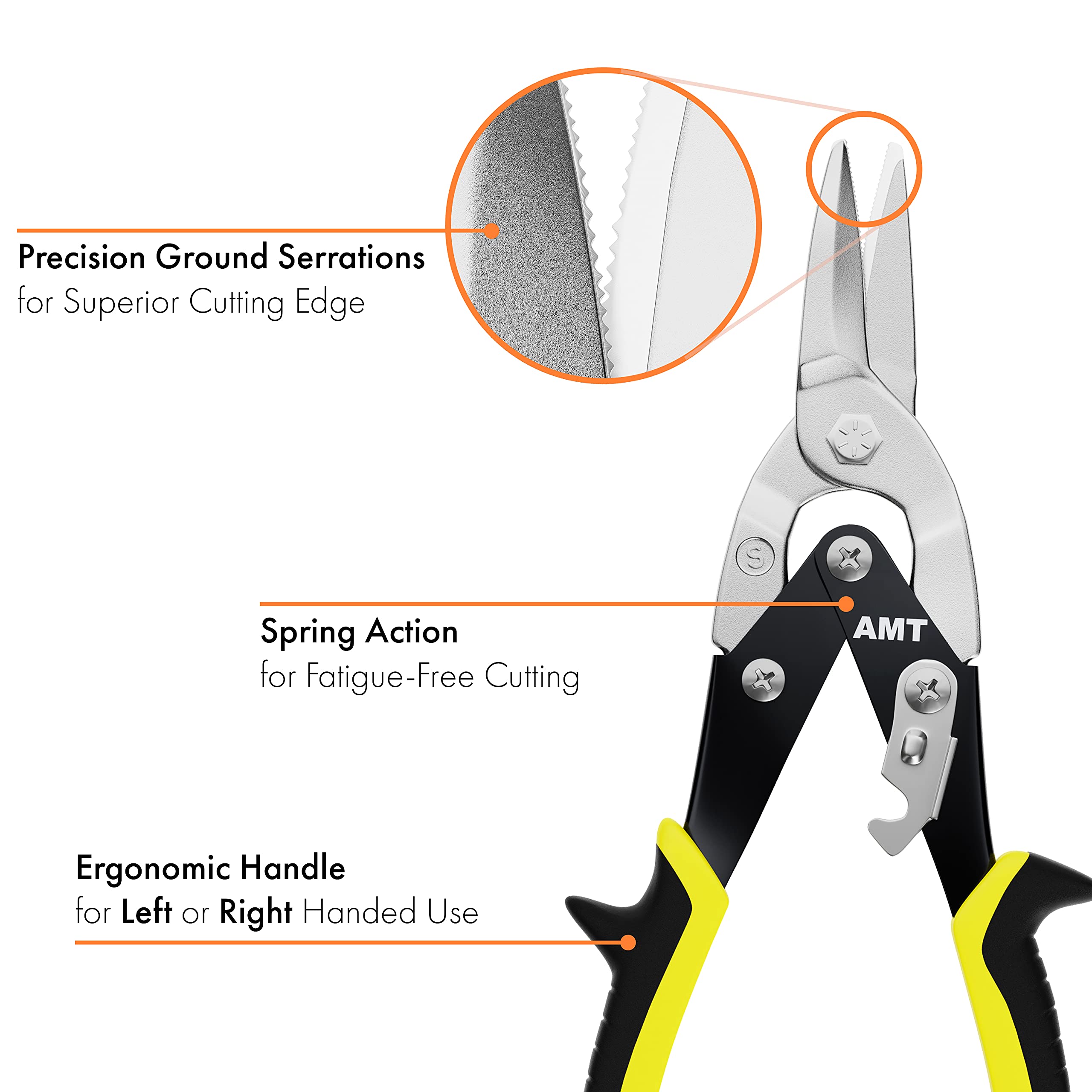 AMERICAN MUTT TOOLS 10 Inch Straight Cut Tin Snips Heavy Duty โ CrMo Sheet Metal Cutter โ Aviation Snips for Sheet Metal โ Sheet Metal Snips, Sheet Metal Shears Tin Snips for Cutting Metal Sheet