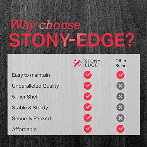 Stony Edge Folding Corner Shelf Easy Assembly - 51βx12.5βx12.5β 5 Tiers - Perfect Wooden Corner Bookshelf Organizer for Books and Decorative Items. (Honey Oak)